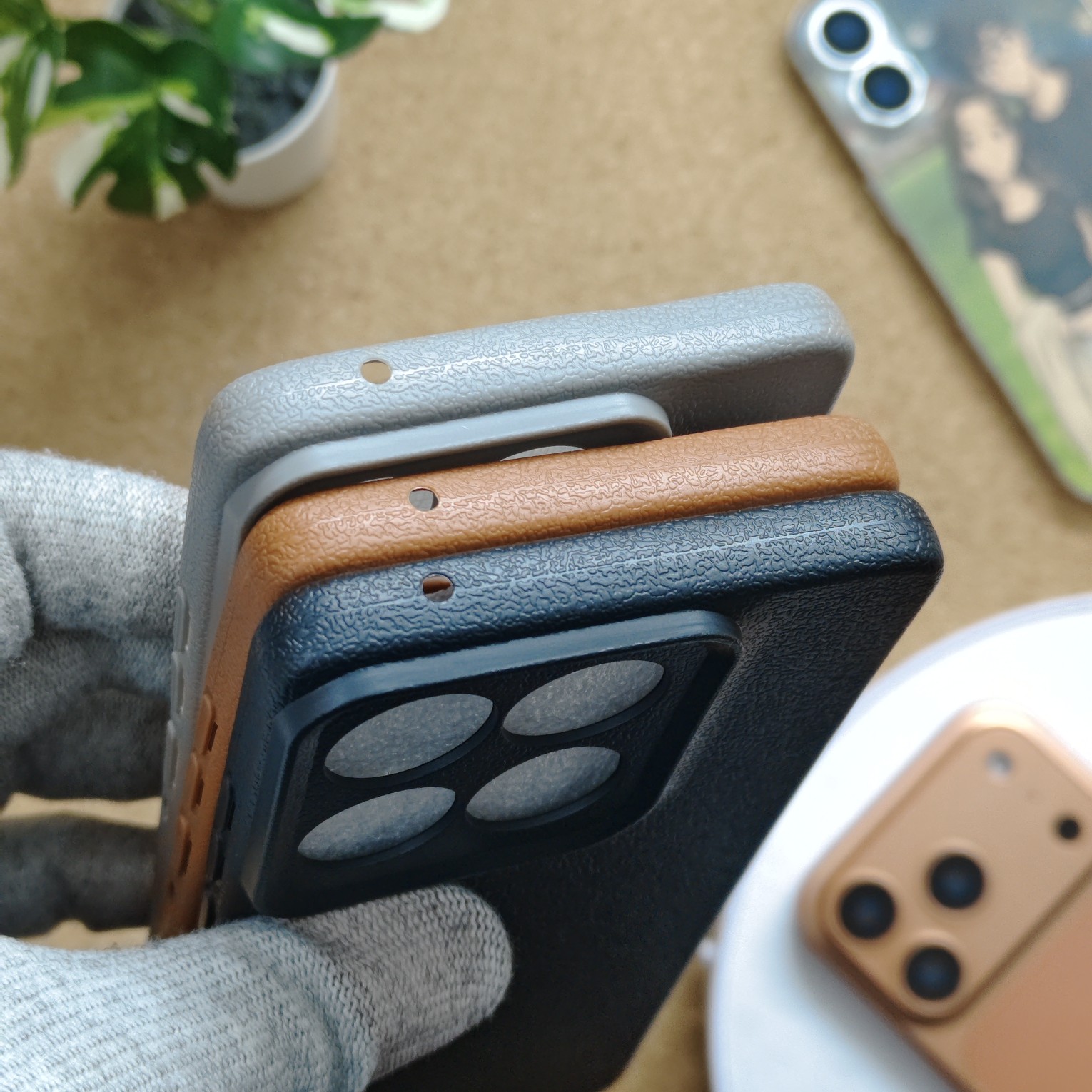 Motorola Edge 60 Fusion & Pro Silicon Textured Leather Back Cover With ...