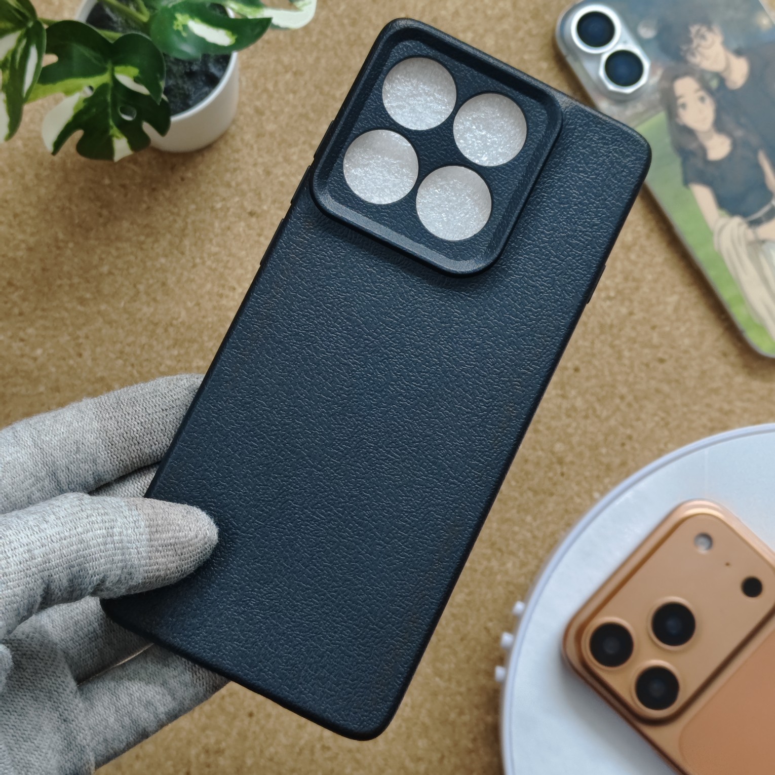 Motorola Edge 60 Fusion & Pro Silicon Textured Leather Back Cover With ...