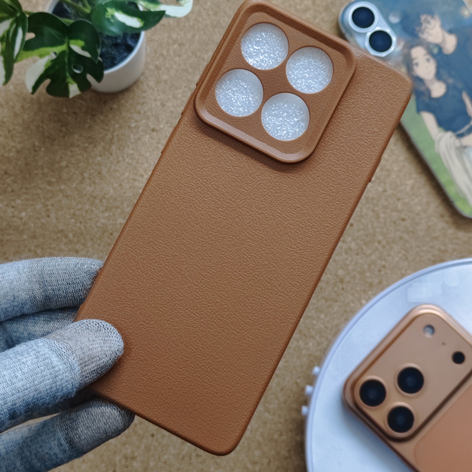 Motorola Edge 60 Fusion & Pro Silicon Textured Leather Back Cover With ...