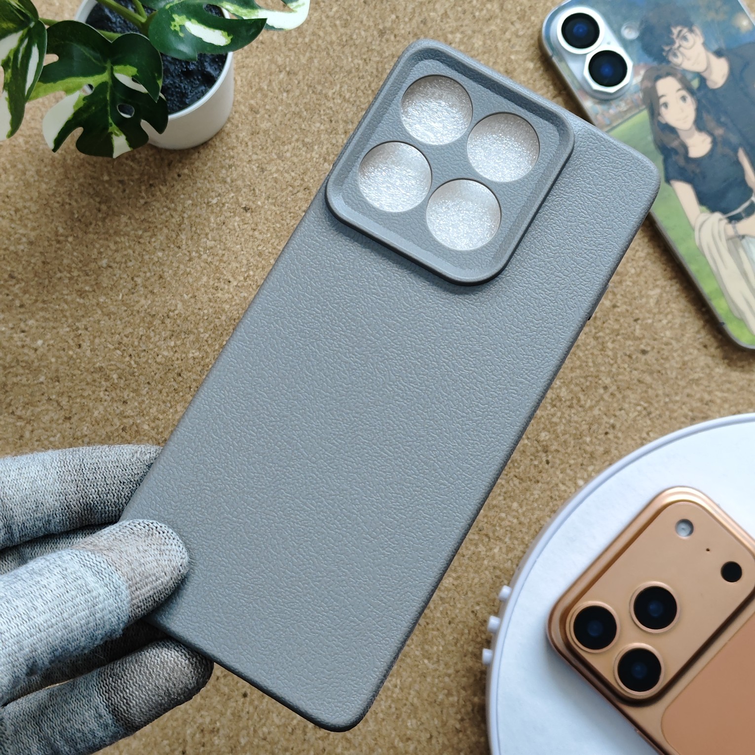 Motorola Edge 60 Fusion & Pro Silicon Textured Leather Back Cover With ...