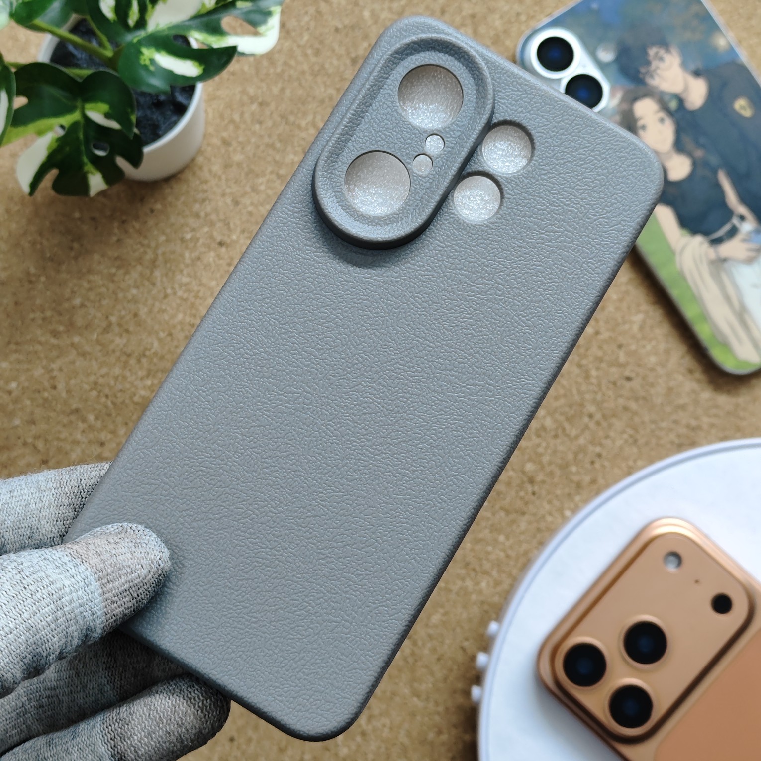 Vivo X200 FE Silicon Textured Leather Back Cover With Cloth Inside – BT ...