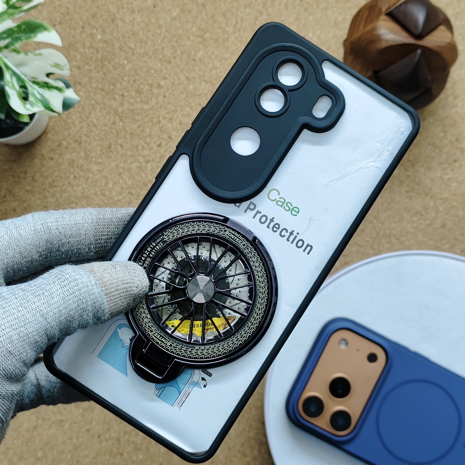 Vivo V40E & iQOO Z9s Transparent Wheel Magsafe Stand Back Cover – BT ...